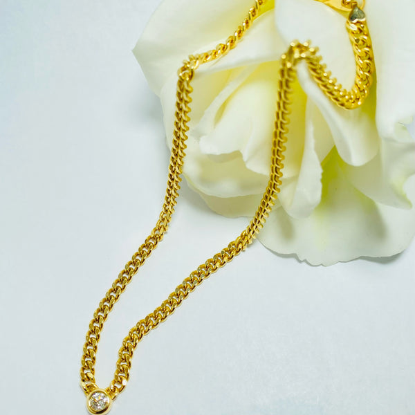 Cuban Link Diamond Solitaire Necklace｜Ladies Jewellery｜Unique Jewelry ...